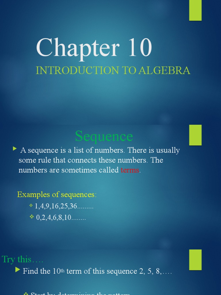 Chapter 10 - Introduction To Algebra (Report) | PDF | Numbers | Equations