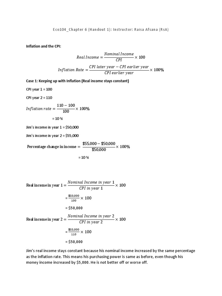 Eco104 - Handout 1 (Inflation and CPI) | PDF | Consumer Price Index ...
