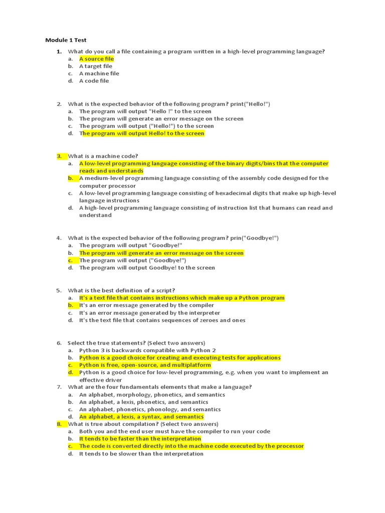 Python Modules Summary Test | PDF | Computer Program | Programming