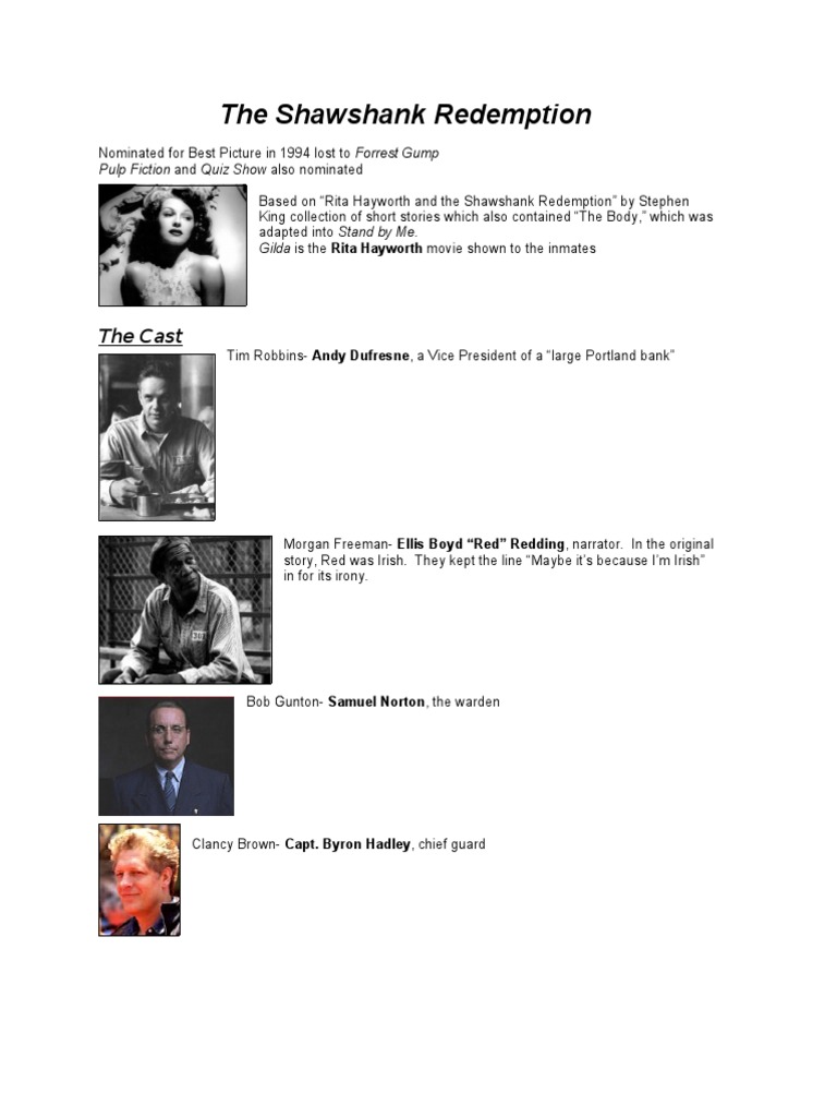 Shawshank Redemption Guide | PDF | Prison | Leisure
