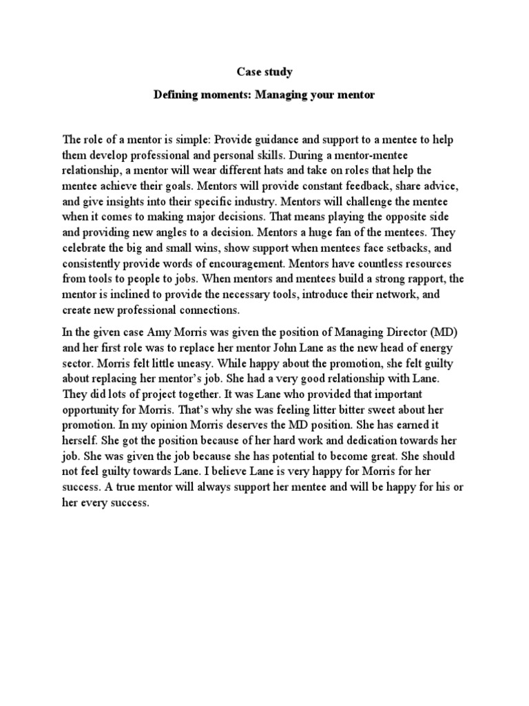 Case Study OB | PDF | Mentorship | Cognition