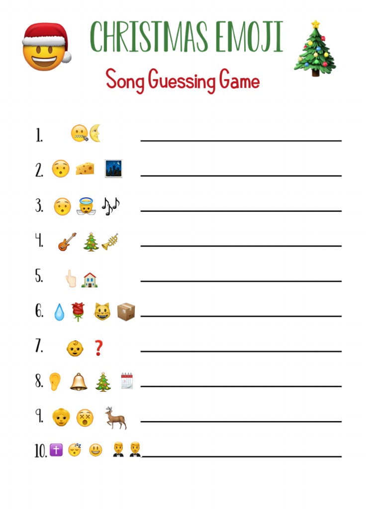 Emoji Christmas Song Guessing Game | PDF