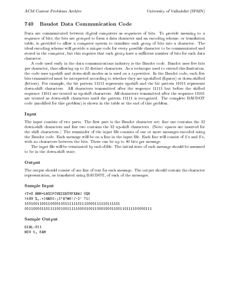 Kode BAUDOT | PDF | Character Encoding | Bit