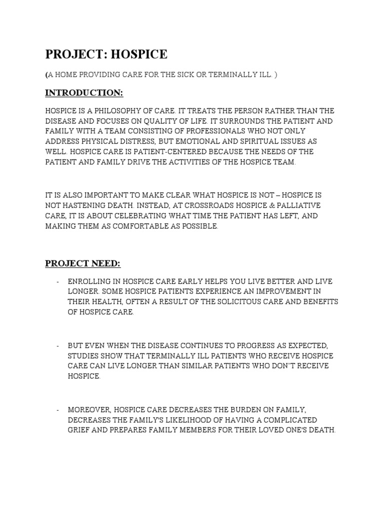 A Philosophy of Care: Exploring Hospice Models to Minimize Suffering ...