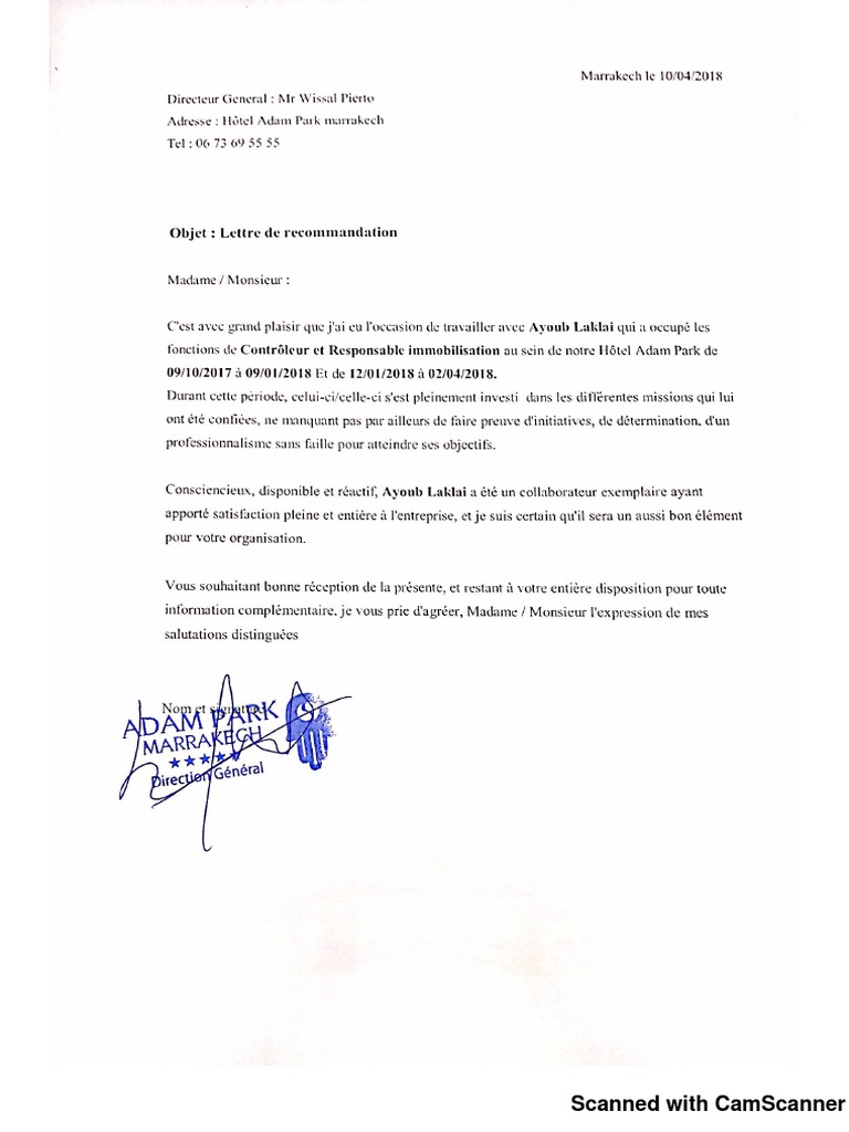 Lettre de Recommendation | PDF