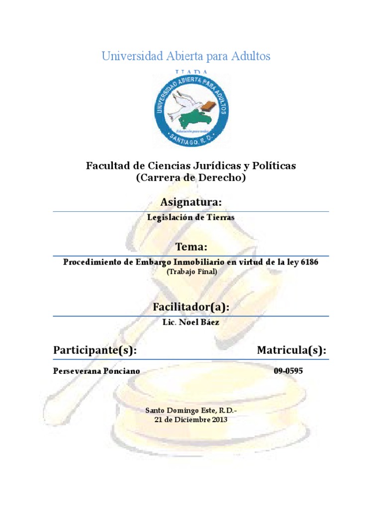 Procedimiento de Embargo Inmobiliario | PDF | Hipoteca Comercial ...