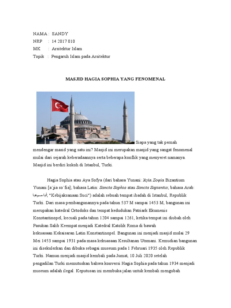 Arsitektur Islam Hagia Sopia Pdf