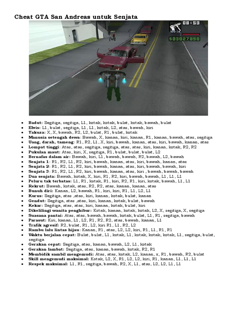 Cheat GTA San Andreas Lengkap | PDF