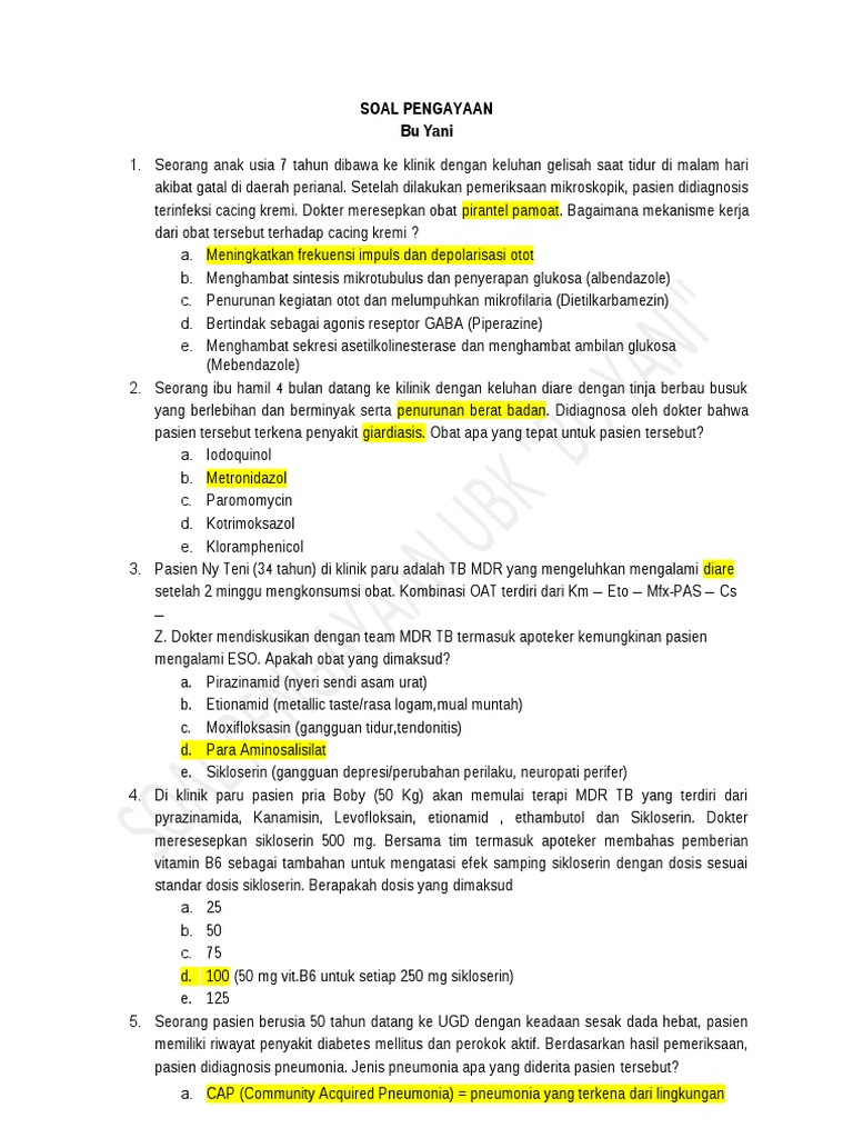 Soal Bu Yani + Jawaban | PDF