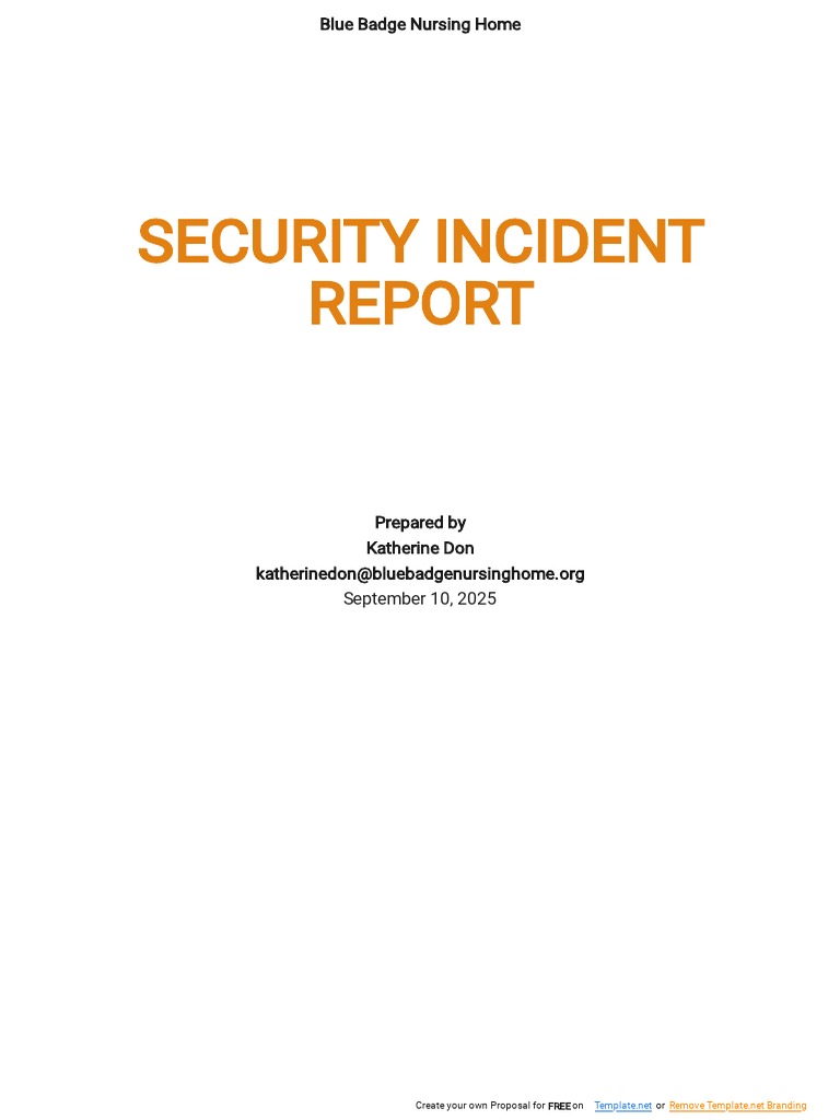Security Incident Report Template | PDF