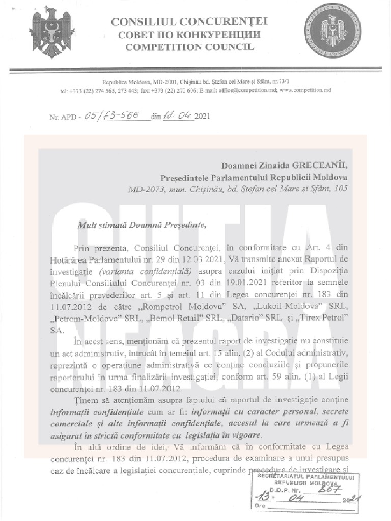 Raport Consiliul Concurentei Cutia Neagra Final | PDF