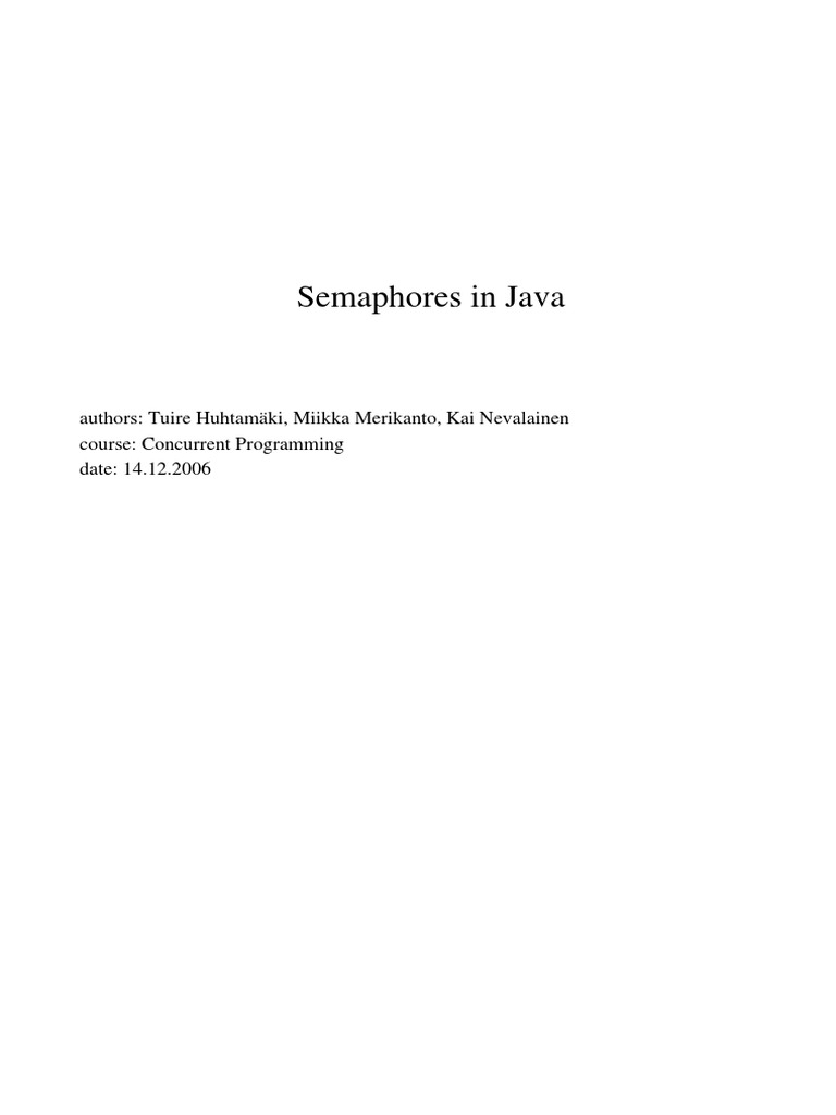 Semaphores in Java | PDF | Scheduling (Computing) | Thread (Computing)