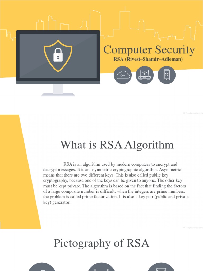 Computer Security: RSA (Rivest-Shamir-Adleman) | PDF | Public Key ...