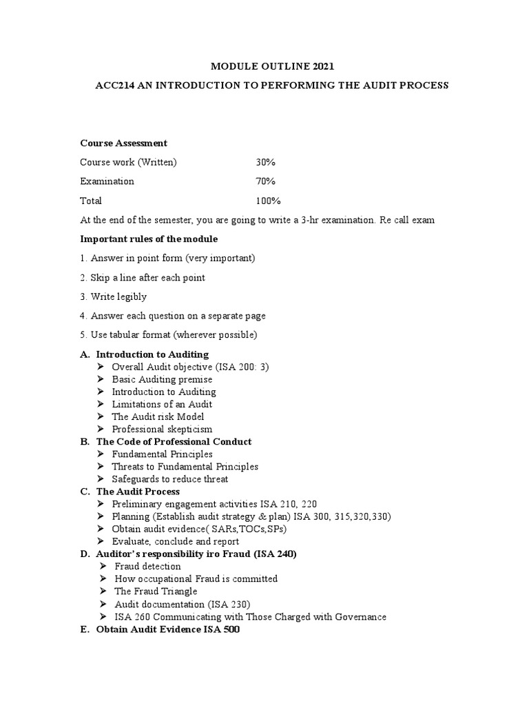 Acc214 Module Outline 2021 | PDF