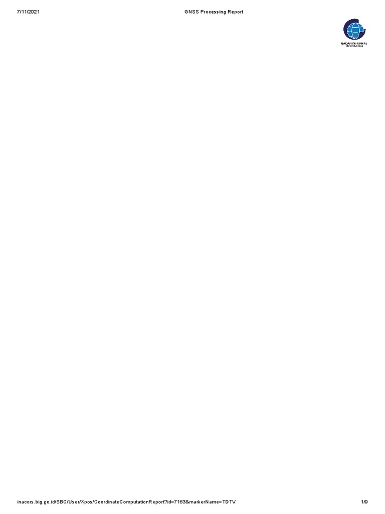 GNSS Processing Report | PDF | Latitude | Global Positioning System