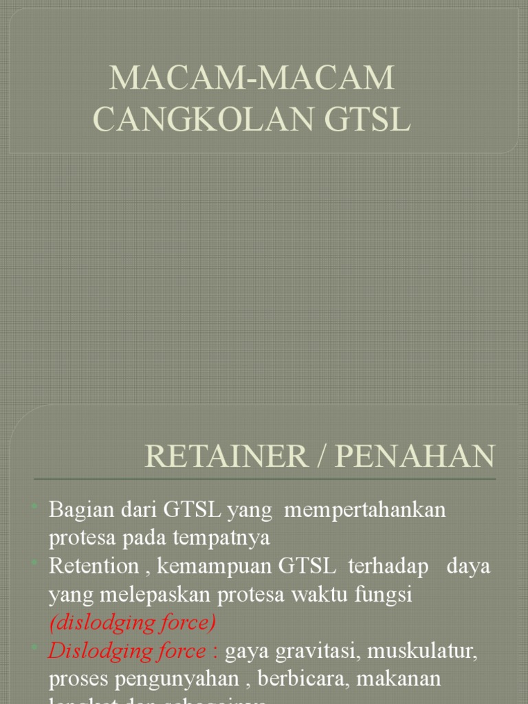 Kuliah Macam - Macam Cangkolan GTSL | PDF | Dental Anatomy | Animal Anatomy