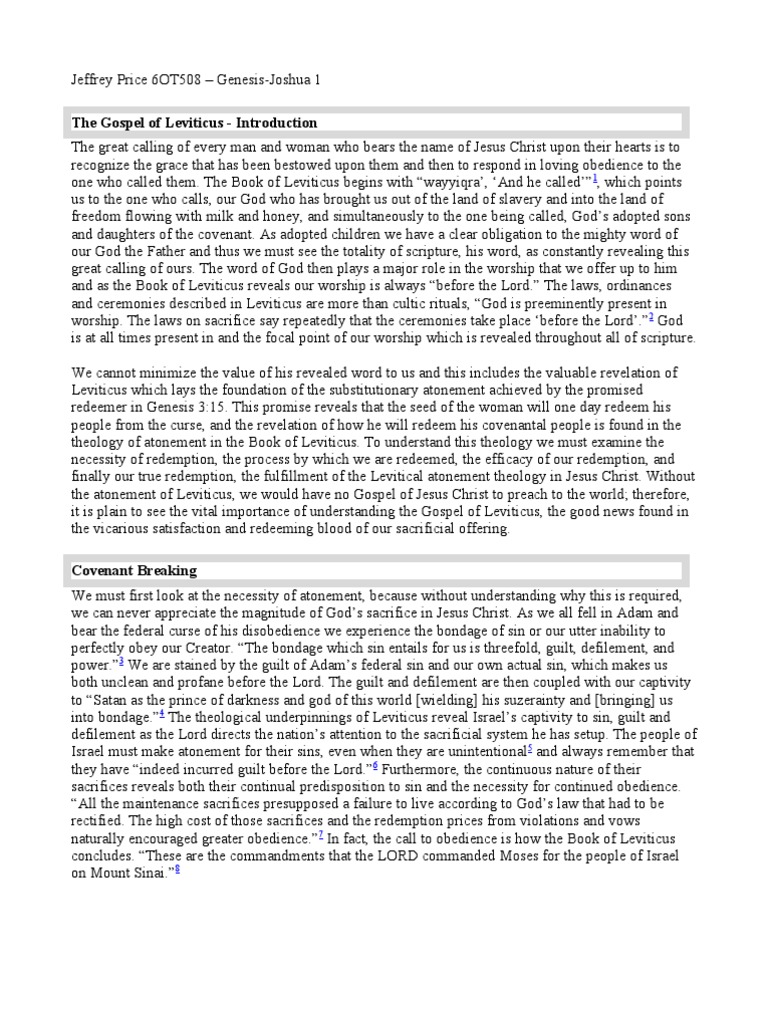 OT508 - Paper | PDF | Atonement In Christianity | Covenant Theology