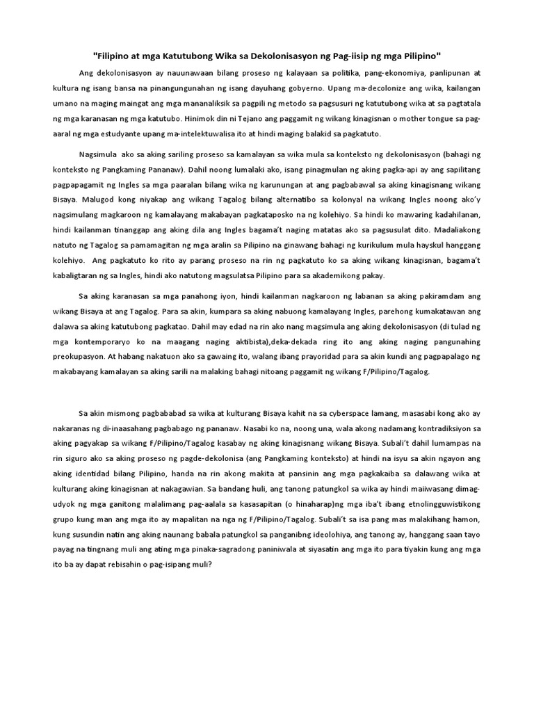 Buwan NG Wika Talumpati | PDF
