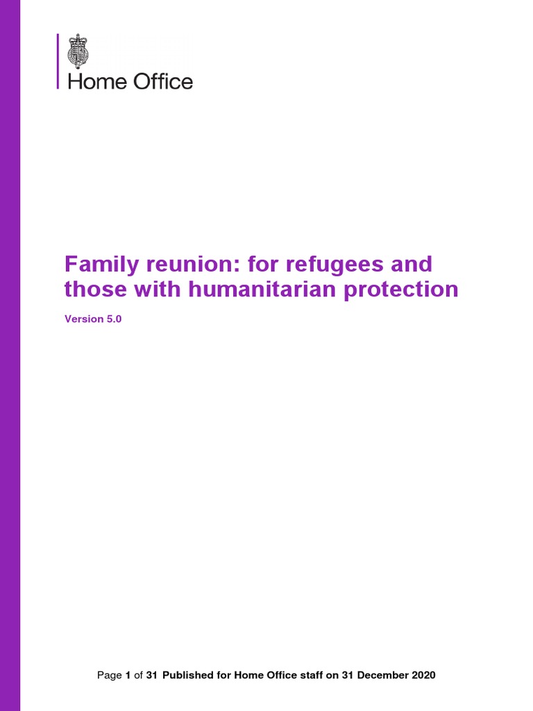 Refugee Family Reunion Guidance | PDF | Asylum Seeker | Refugee