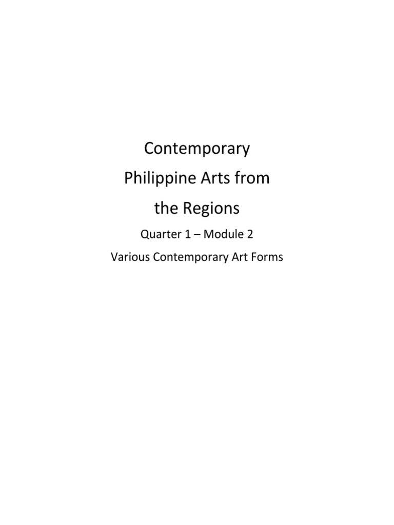 Contemporary Philippine Arts From The Regions: Quarter 1 - Module 2 ...
