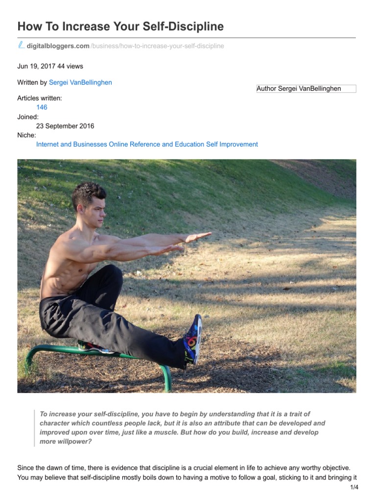 How To Increase Your Self-Discipline | PDF | Disciplines | Goal