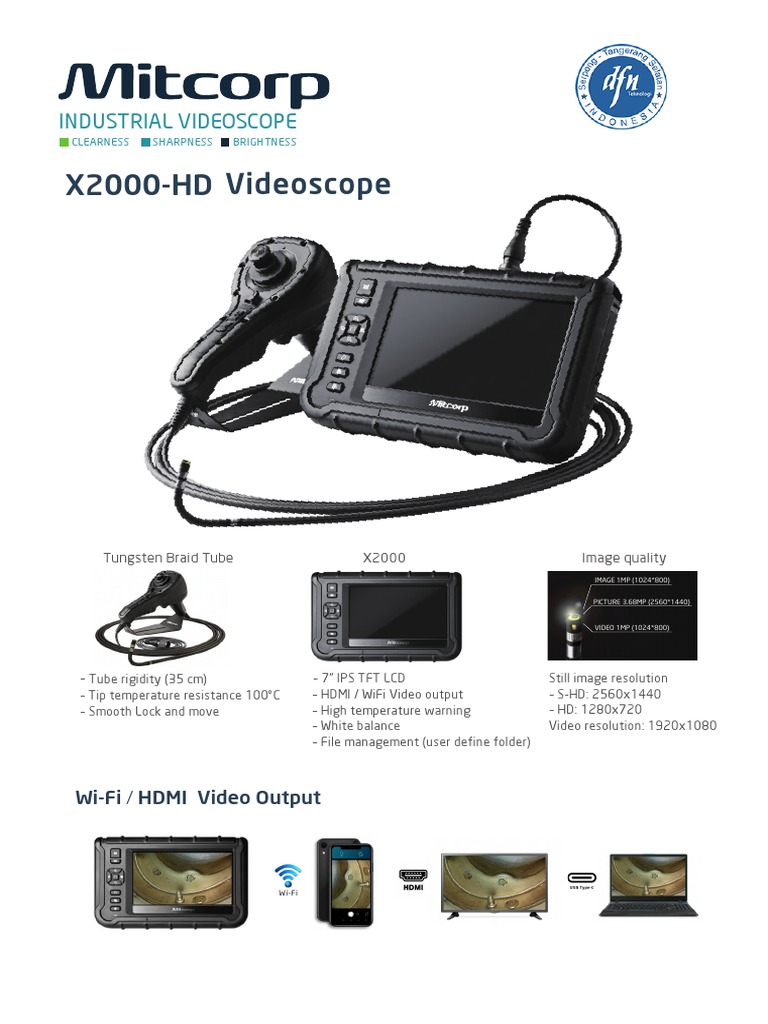 Brochure Borescope Mitcorp X2000 HD | PDF | Hdmi | Video