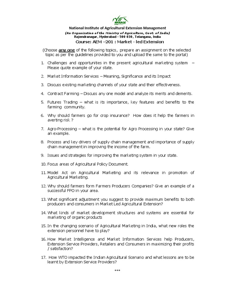 AEM Assignments Second | PDF | Organic Farming | Livestock