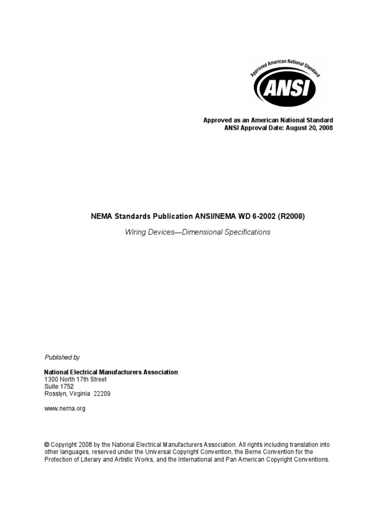 Nema WD6-2002 (R2008) Linked | PDF | Ac Power Plugs And Sockets | Business
