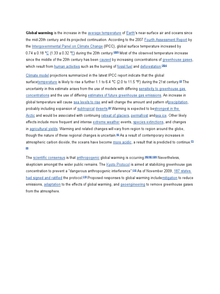 Global Warming | PDF | Climate Change | Greenhouse Gas