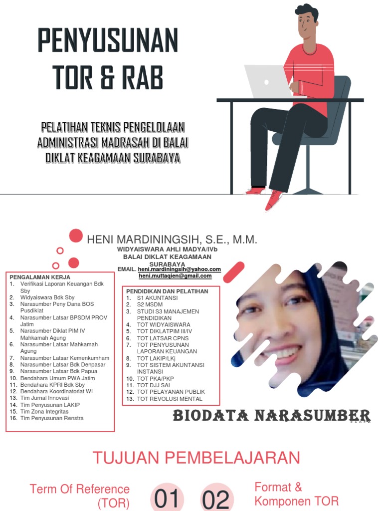 Bahan Tayang Penyusunan Tor & Rab Madrasah 14juli21 | PDF