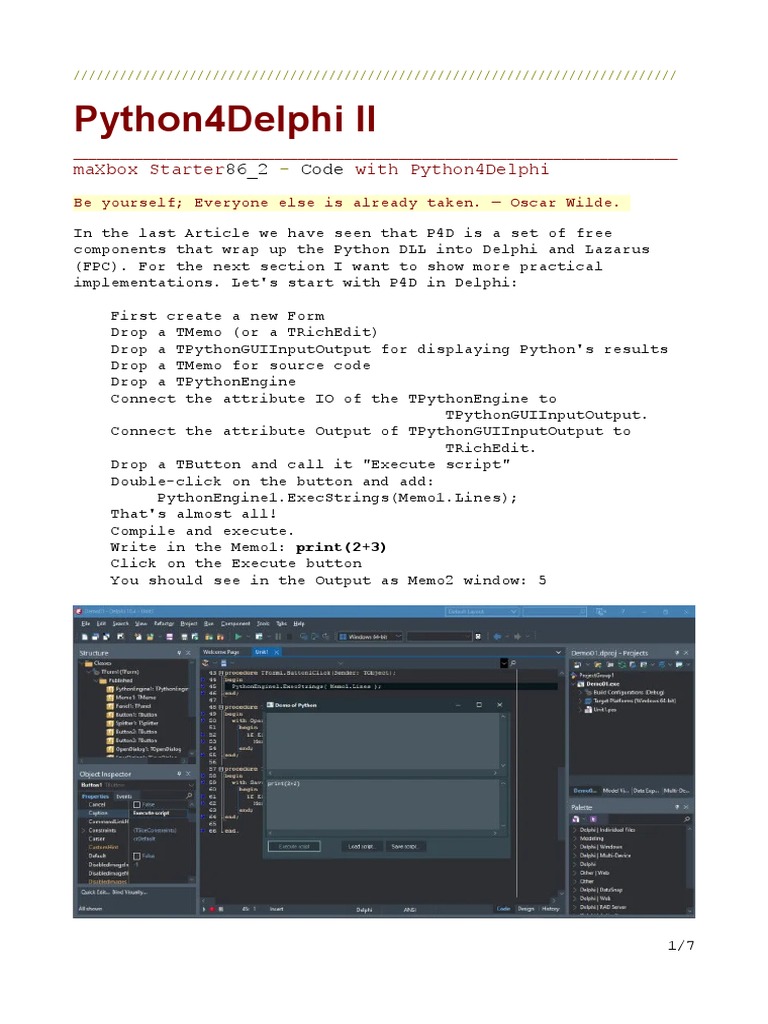 Maxbox Starter86 2 Python4Delphi | PDF | Python (Programming Language) | Subroutine