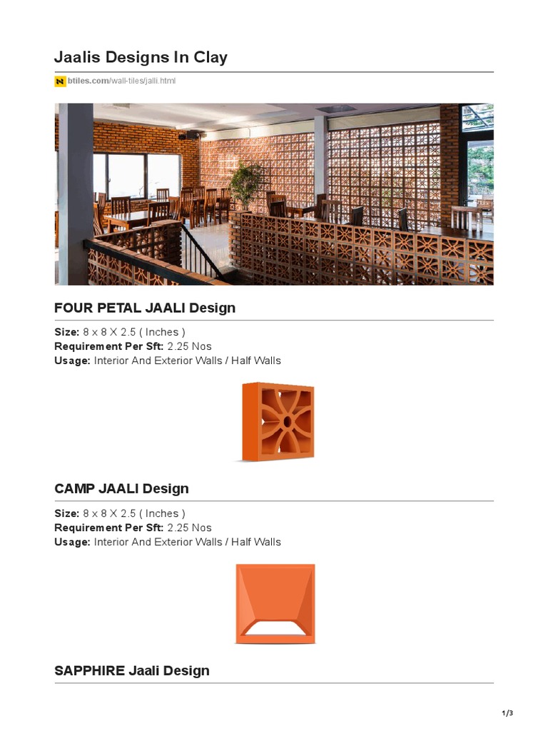 Jaalis Designs in Clay | PDF | Home & Garden | Art