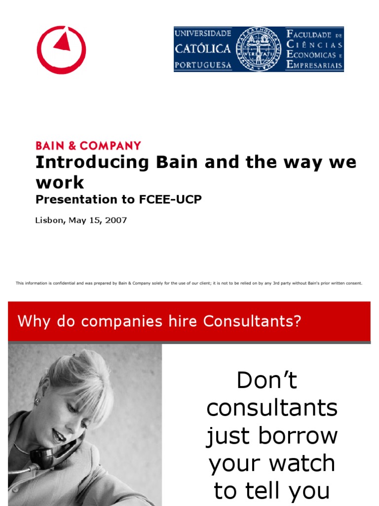 Bain & Company Client Presentation | PDF | Mergers And Acquisitions ...