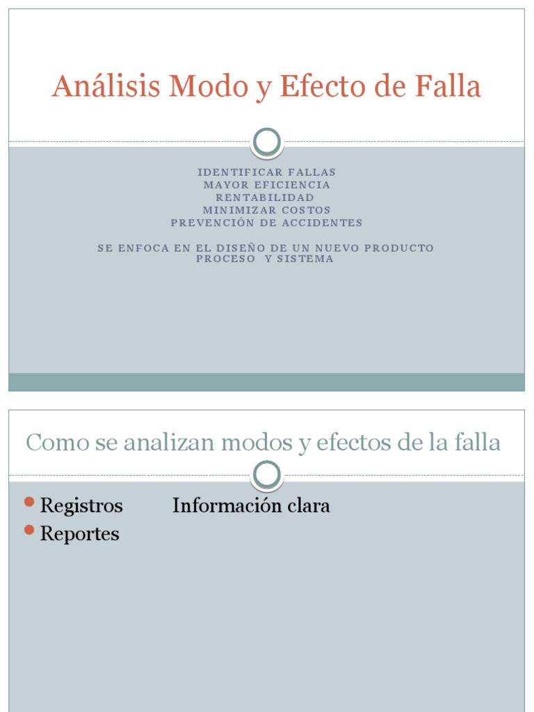 Análisis Modo y Efecto de Falla | PDF | Información | Diseño
