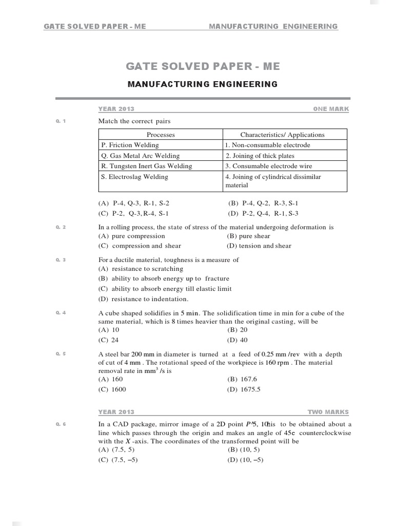 ME Manufacturing-Engineering | PDF | Sheet Metal | Welding