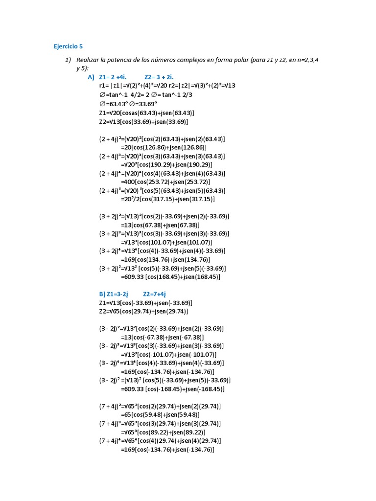 Ejercicio 5, Algebra | PDF | Teaching Mathematics