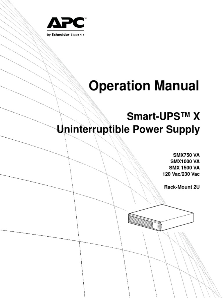Operation Manual: Smart-UPS™ X Uninterruptible Power Supply | PDF ...