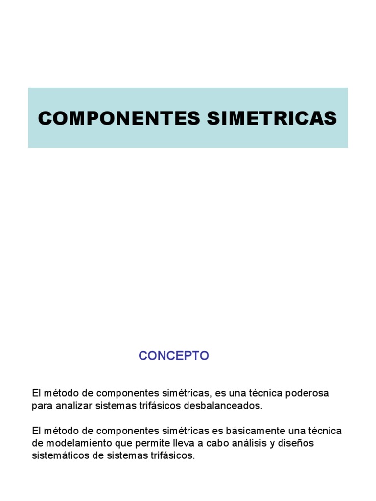 Componentes Simetricas | PDF | Corriente eléctrica | Secuencia