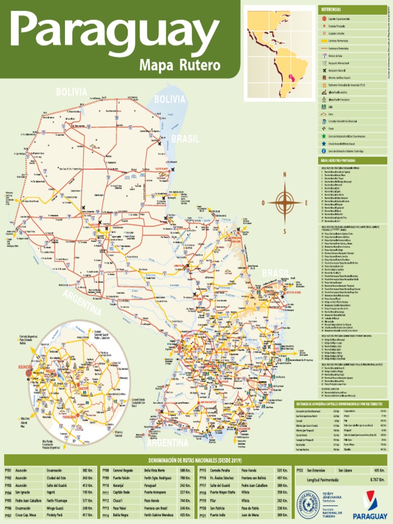 Mapa Rutero Turistico Paraguay | PDF | Paraguay | Biblioteca y museo