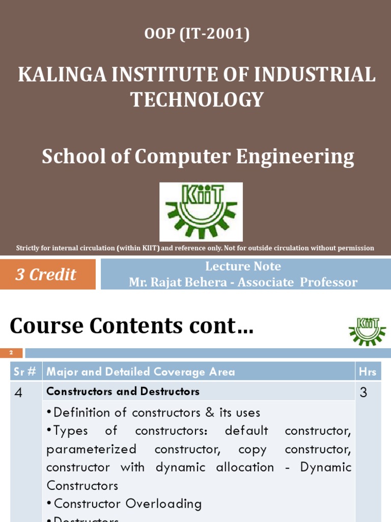 OOP - Constructors and Destructors | PDF | Constructor (Object Oriented Programming) | Programming