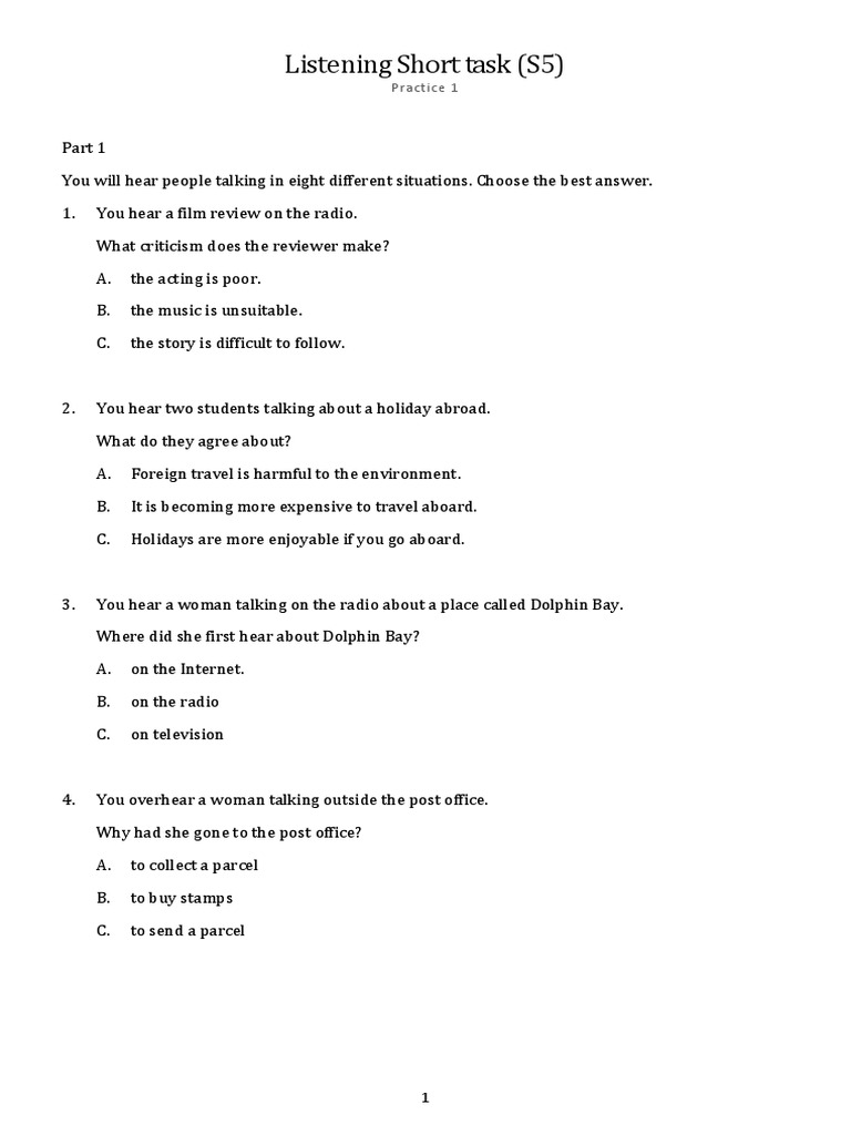 Short Task (Practice 1) | PDF