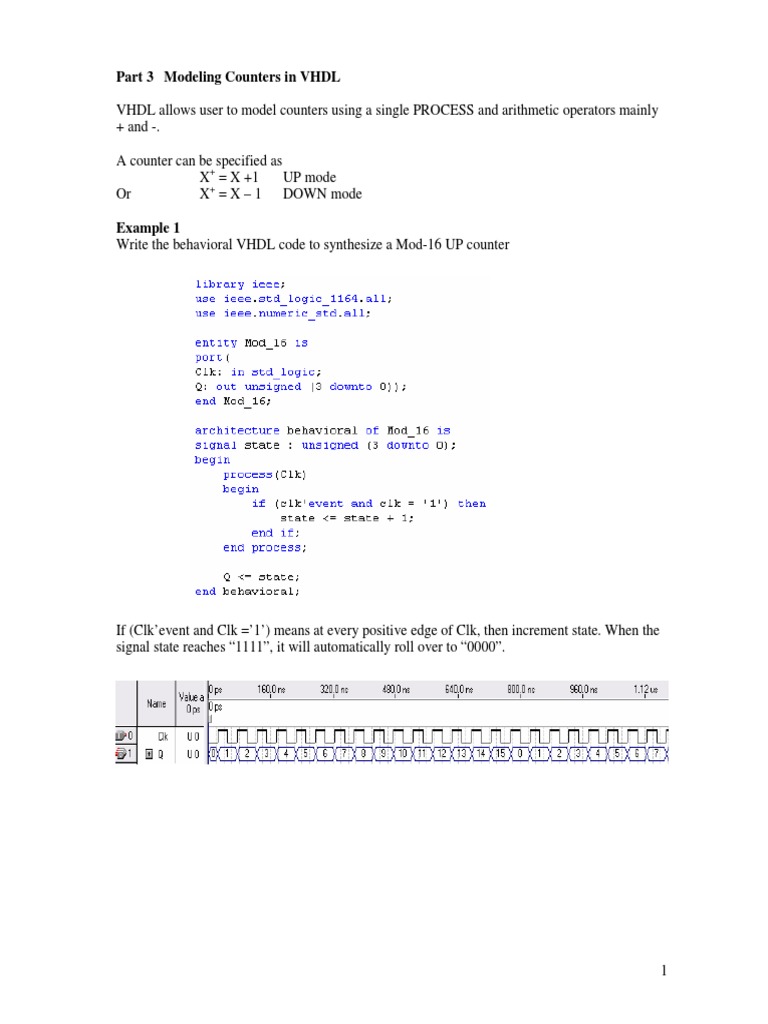 Part3 Modeling Counters With VHDL | PDF | Vhdl | Electronic Design