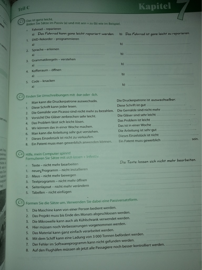 B2 Passiversatzformen Übungen | PDF