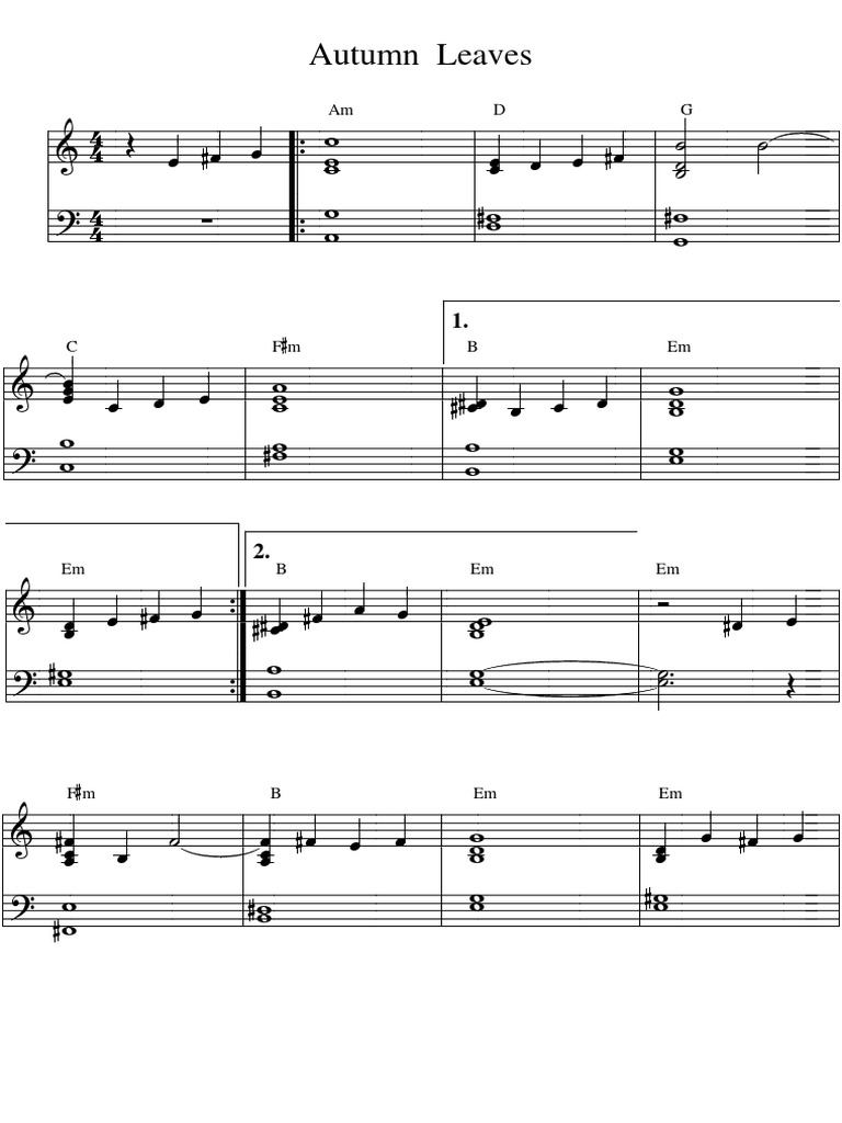 Autumn Leaves Piano | PDF