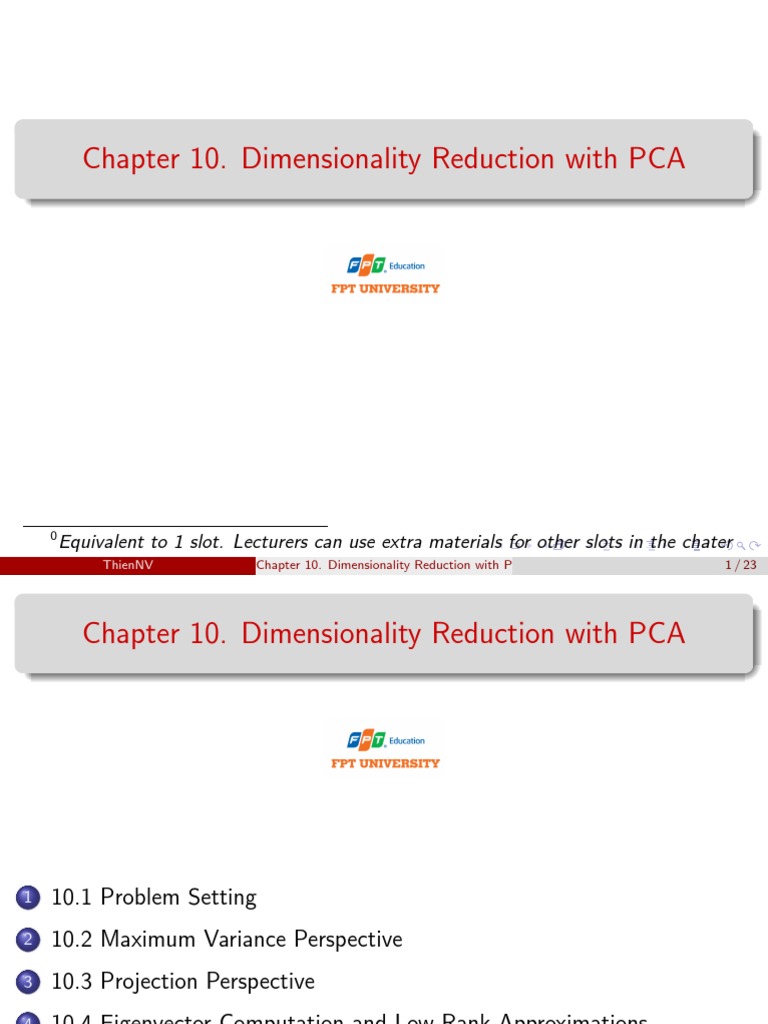 Chapter 10. Dimensionality Reduction With PCA | PDF | Principal Component Analysis | Eigenvalues ...