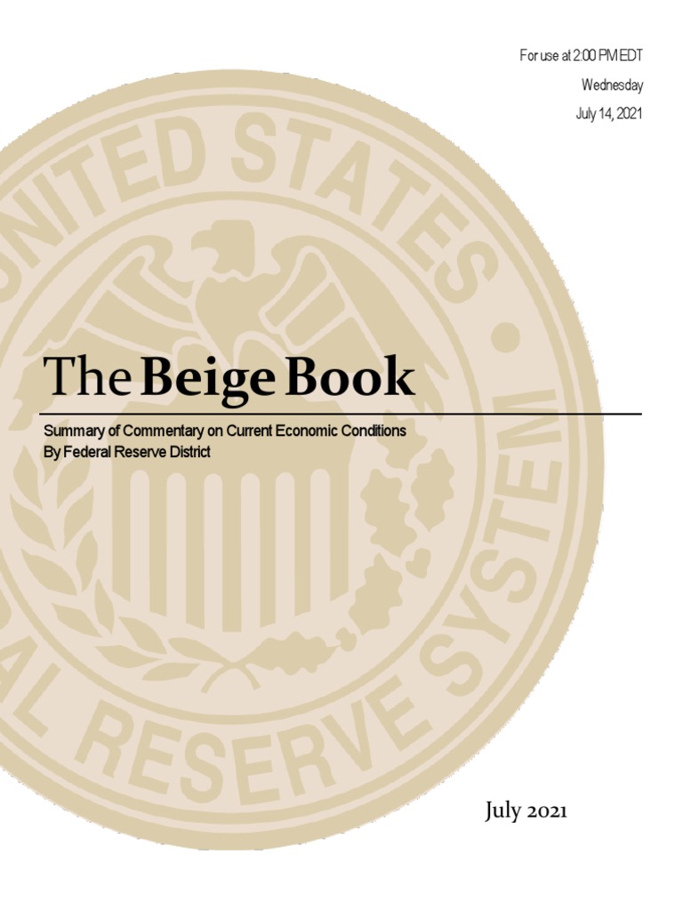 Beige Book: For Use at 2:00 PM EDT Wednesday July 14, 2021 | PDF ...