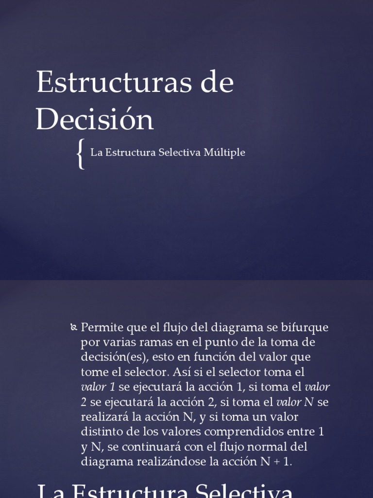 Día 4 - Estructuras de Decisión-Estructura Selectiva Múltiple | PDF