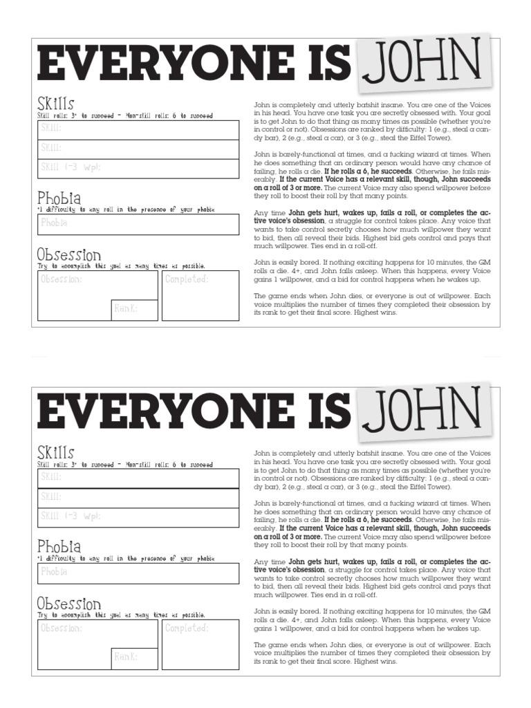 Everyone Is John Sheet 3 | PDF