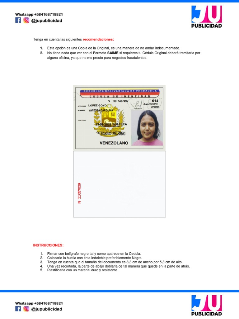 Cedula de Vanessa | PDF