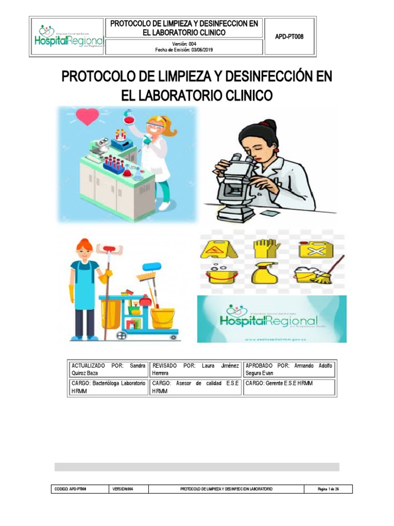 APD-PT008 Protocolo Limpieza Laboratorio V4 Laboratorio 2019 | PDF ...